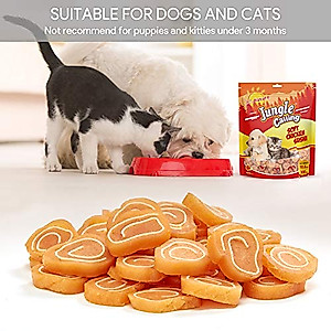 Jungle Calling Chicken Wrapped Dog Treats, Grain Free Soft Chewy Chicken&Codfish Treats for Training Rewards,10.6Ounce