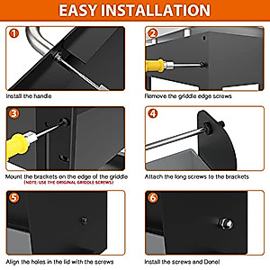Griddle Lid for Blackstone 36 inch Griddle, Outdoor Hinged Lid Griddle Hard Cover Hood with Handle for 36" Blackstone Flat Top Griddle Station 1554, 1825 Blackstone Griddle Accessories