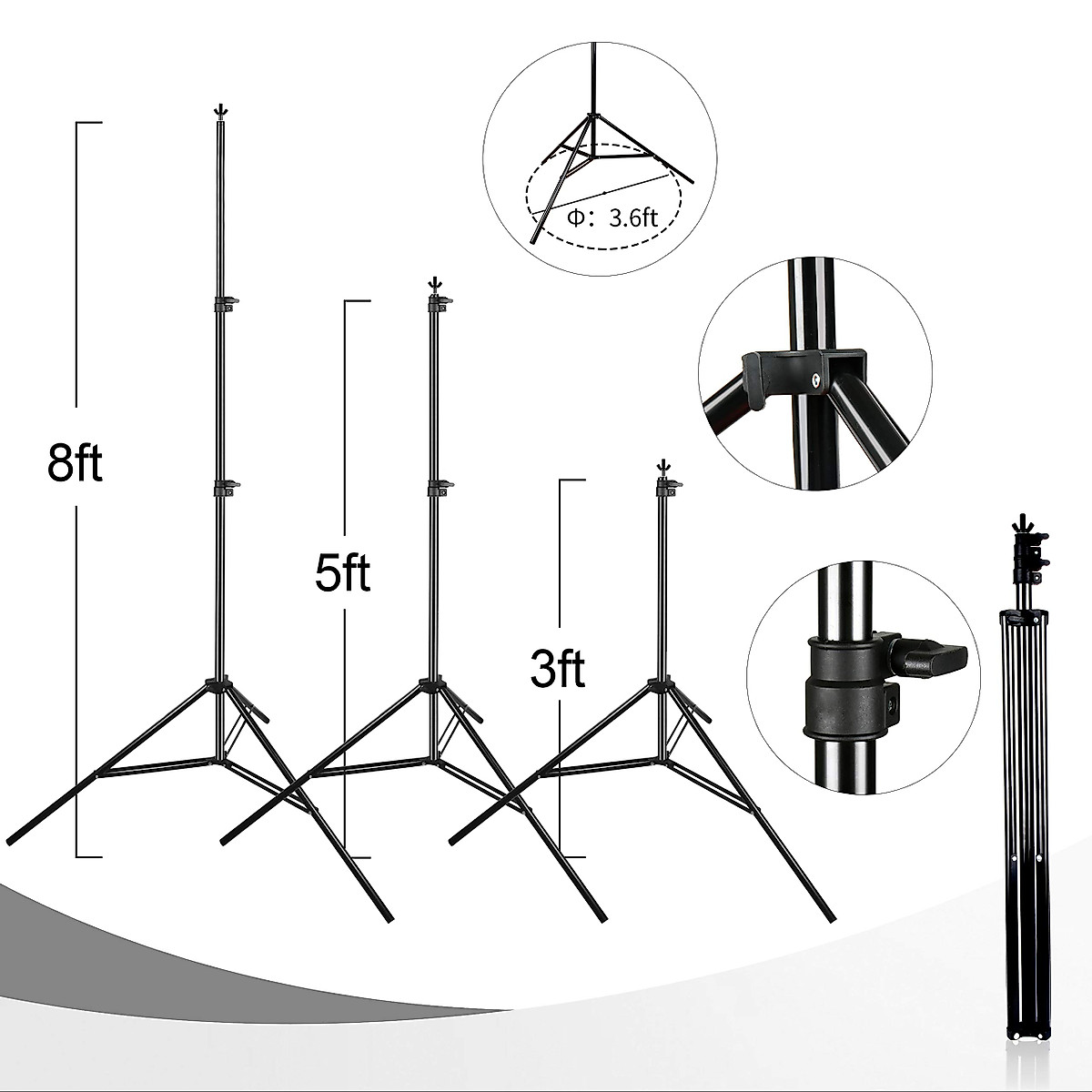 EMART Photography Backdrop Stand, 8 x 8 ft Adjustable Photo Background Holder, Back Drop Banner Stand Support System Kit for Photoshoot Video Studio, Birthday Party