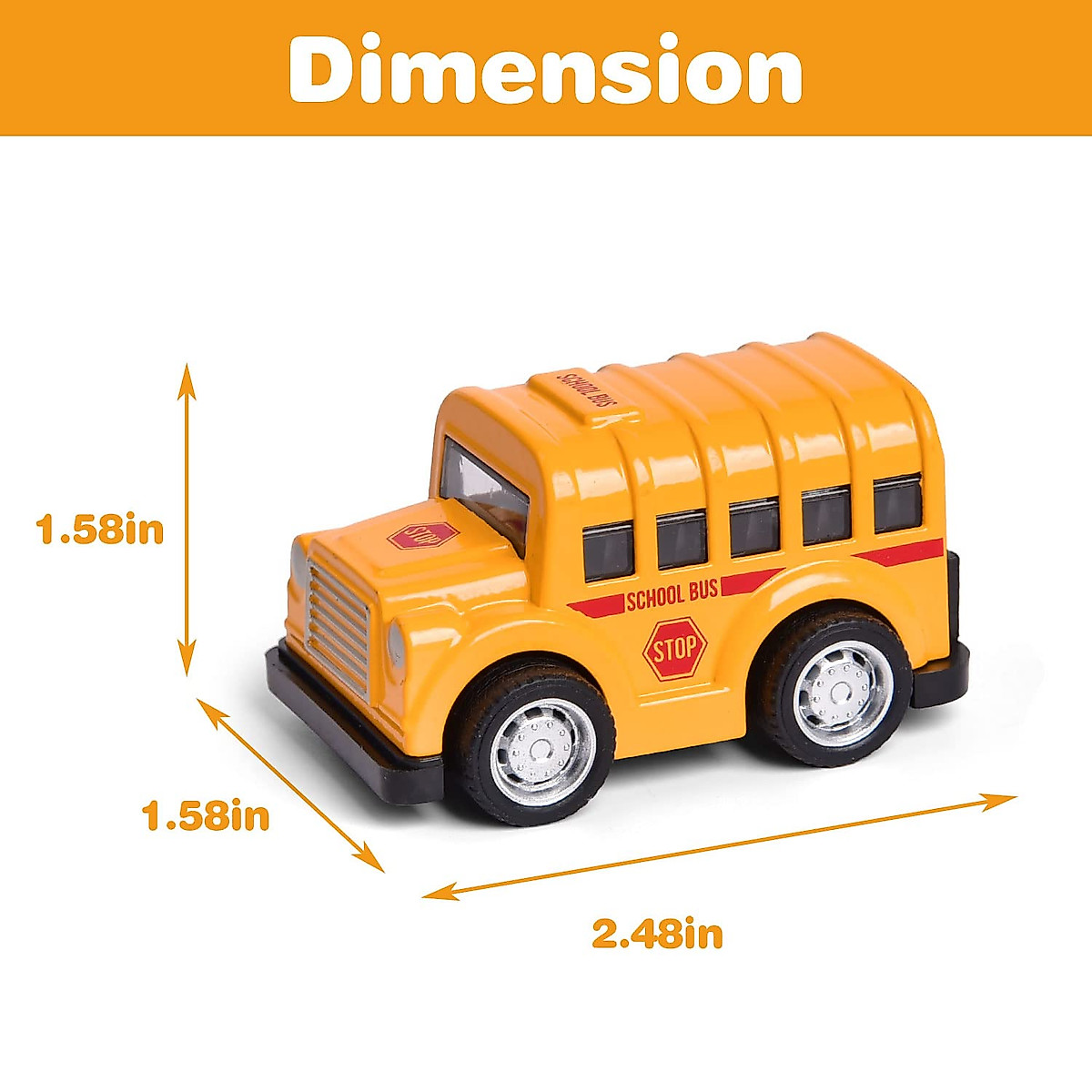 FUN LITTLE TOYS 1:48 Die Cast Metal Toy Cars for Toddles, Pull Back Cars Toys for 1 Year Old Boy, 2 Year Old Boy Birthday Gift, Wind Up Cars Toddler Toys Age 1-2, 8PCS