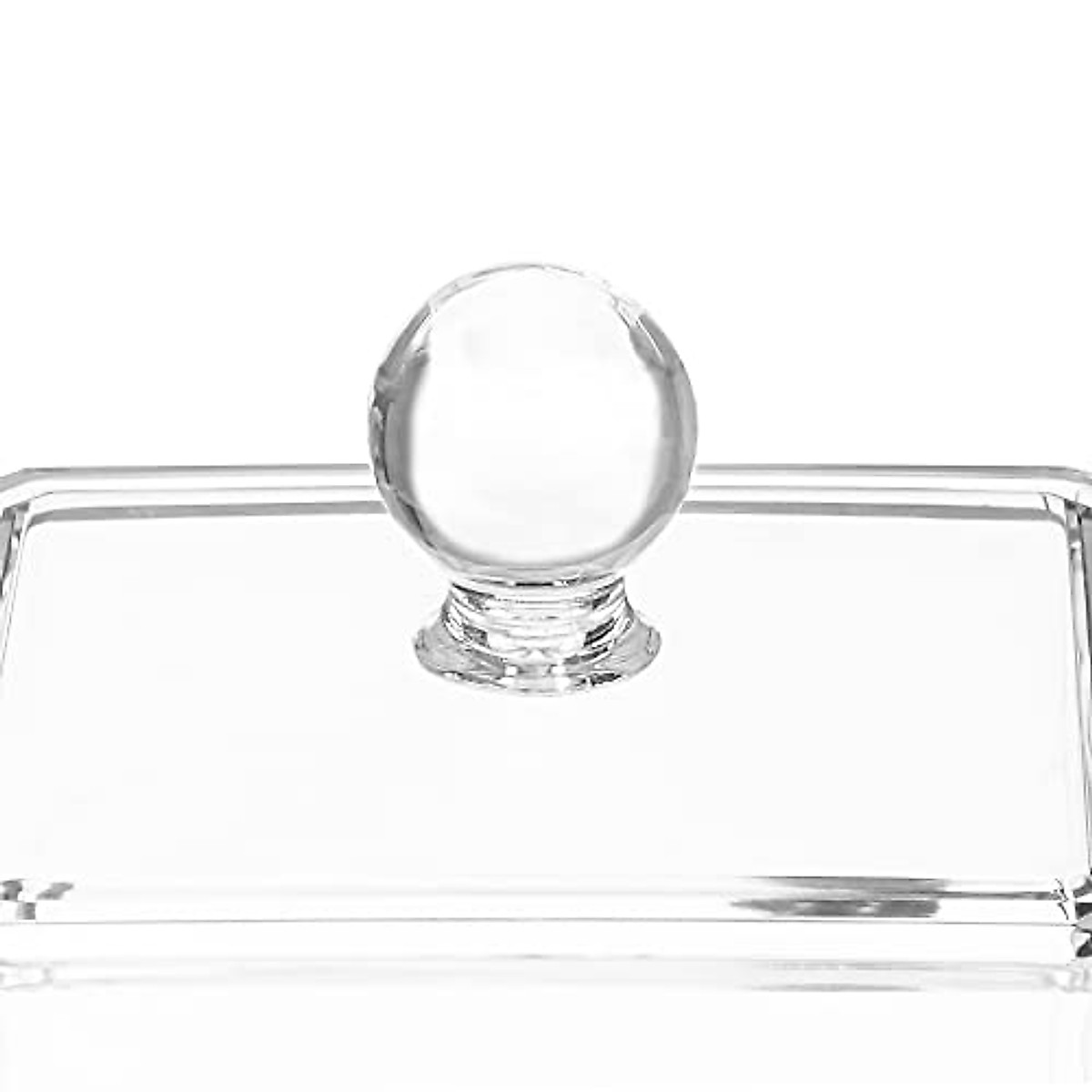 HBlife Cotton Ball and Swab Holder Organizer, Clear Acrylic Cotton Pad Container for Cotton Swabs, Q-Tips, Make Up Pads, Cosmetics and More