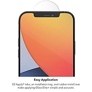 ZAGG InvisibleShield Glass Elite Plus Screen Protector - Made for iPhone 12 Pro, iPhone 12, iPhone 11, iPhone XR - Case Friendly Screen - Impact & Scratch Protection, clear (200106651)