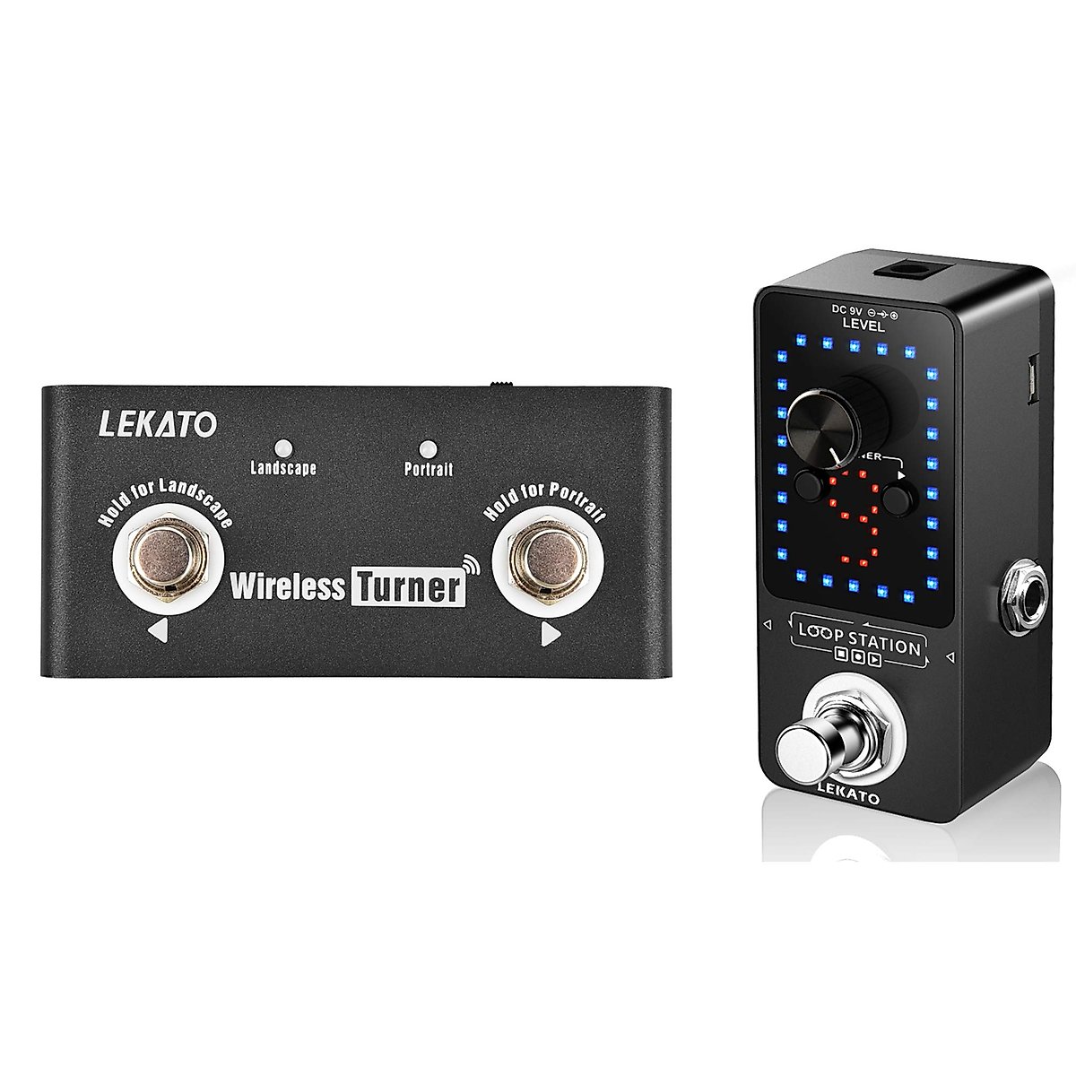 LEKATO Guitar Effect Pedal with External Pedal for Guitar Looper Pedal Tuner Switching, Function Loop Station Loops 9 Loops 40 minutes Record Time, Perfect Collection for Electric Guitar Bass