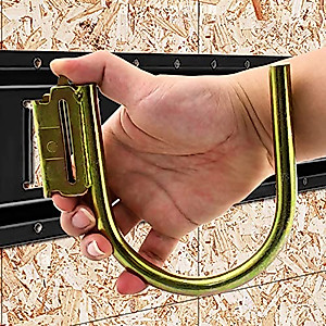 Robbor E-Track J Hook with E Track Spring Fitting Heavy Duty 5" Wide Enclosed Large Steel Jhook E Track Accessories for E Track and X Track System