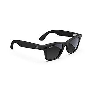 Meta Regular Square Sunglasses, Wayfarer, Matte Black/Polarized Gradient Graphite, Regular (Renewed)
