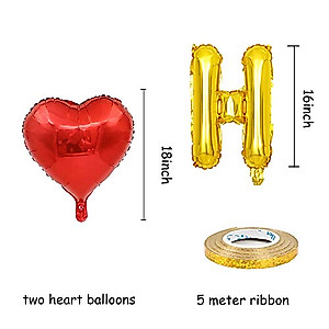 KUNGOON THANK YOU Balloons,Bridal Shower Wedding Anniversary Engagement Bunting Party Decoration Photo Prop(gold).