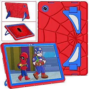 Auizotl Case for Samsung Galaxy Tab A8 10.5 Case for Galaxy Tab A8 Case with Kickstand 3 Layer Rugged Military Grade Shockproof 10.5 inch Cover (SM-X200/X205/X207), Red Blue