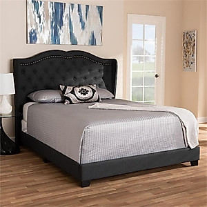 Baxton Studio Aden Modern and Contemporary Fabric Upholstered Bed