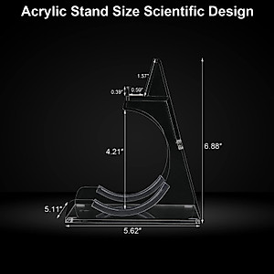 TXEsign Acrylic Table Stand Speaker Holder for JBL Charge 3/JBL Charge 4/JBL Charge 5/iPhone Smartphone, Clear Desktop Stand Holder for JBL Bluetooth Speaker and Smartphone (Transparent)