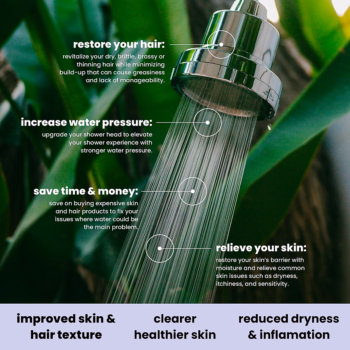 Eskiin Shower Head Water Filter Replacement For The Eskiin Showerhead - High Pressure Shower Heads Replacement For Smooth Hair & Skin - Replacement Cartridge Fits The Eskiin Filtered Shower Head