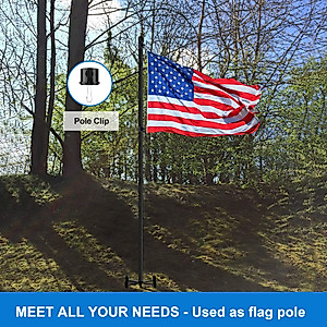 Elevens String Light Pole - A Set of 2, Patio Light Poles with Arc Shaped Hooks, Outdoor Light Poles for Outside String Light, Perfect for Garden, Backyard, Party, Wedding, Birthday Decoration (Black)