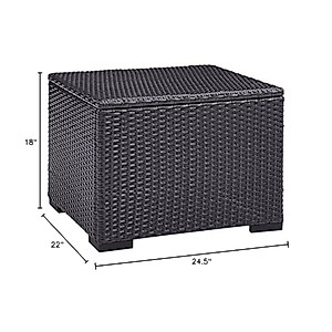 Crosley Furniture Biscayne Wicker Outdoor Coffee Table for Patio, Deck, Porch, Brown