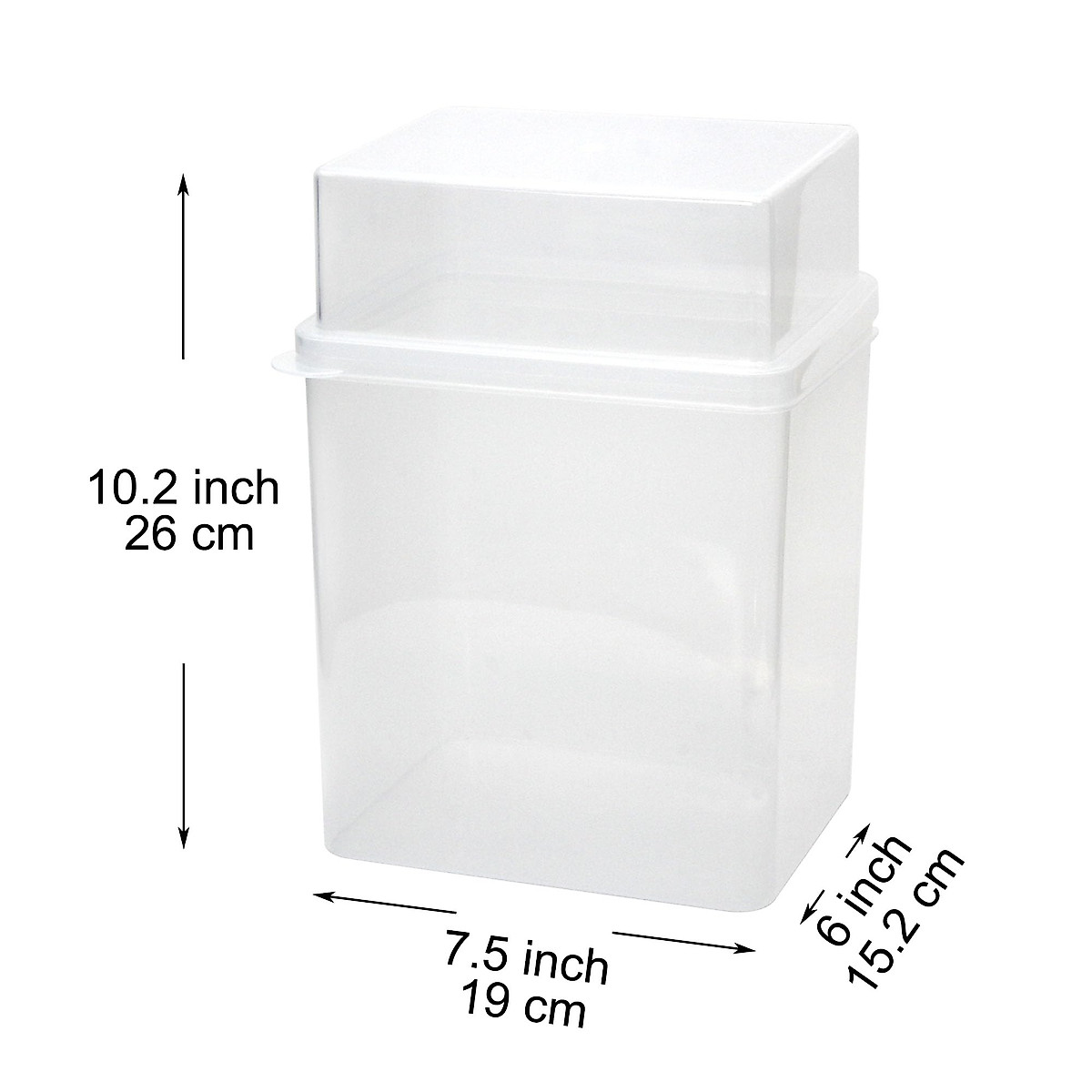 Youngever 2 Pack Plastic Sugar Keeper 5LB, Clear Flour Storage Container, Large Plastic Food Storage Containers