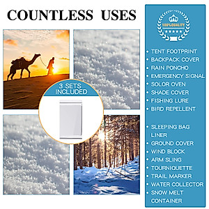 Macarrie 100 Pack Emergency Thermal Blankets Silver Foil Survival Blanket Space Blanket Survival Kit for Outdoors, Camping, Hiking, Homeless, Survival or First Aid (Silver)