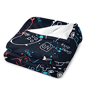 Video Game Controller Print Blanket Soft Warm Plush Throw Blanket Games Console Flannel Blanket Couch Bedroom Living Room Camping Travel Blanket (Style 2, 50" x 40")