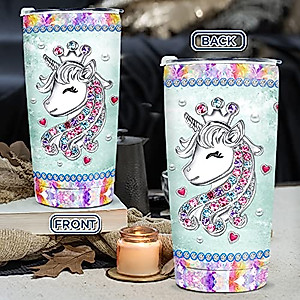wowcugi Unicorn Cup Stainless Steel Insulated 20oz Magic Horse Tumbler Coffee Travel Mugs Unicorns Cups For Women Girls Kids Christmas Birthday Present Gifts Idea