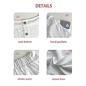 Meyhad Womens Cotton Linen 2 Piece Outfits Crop Tank Tops Wide Leg Pants Set Casual Lounge Sets(0350-White-XL)