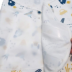 Baby 100% Cotton Sleeping Bag Split Swaddle Wearable Blanket for Boys and Girls, 4 Season, 6-12 Months (Spaceship)