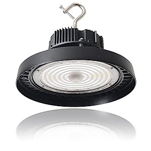 OSTEK 480V 150W UFO LED High Bay Light 21000LM, 5000K 0-10V Dimmable Barn Workshop High Bay Lighting Fixture ETL DLC Listed US Hook 5' Cable