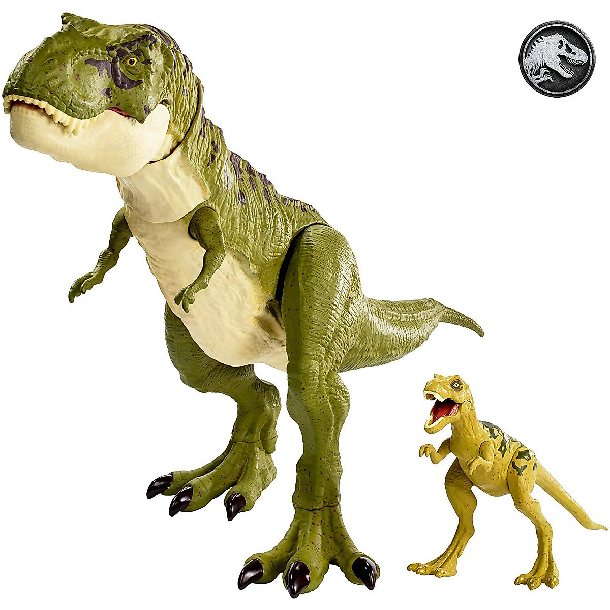 Jurassic World Tyrannosaurus Rex and Baby Tyrannosaurus Rex Jointed Dinosaur Figurines Toy Set for Children GCT98