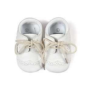 ESTAMICO Baby Boys Shoes Prewalker PU Sneakers White 6-12 Months