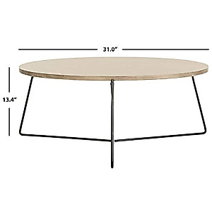 Safavieh Home Collection Mae Modern Light Brown Round Coffee Table
