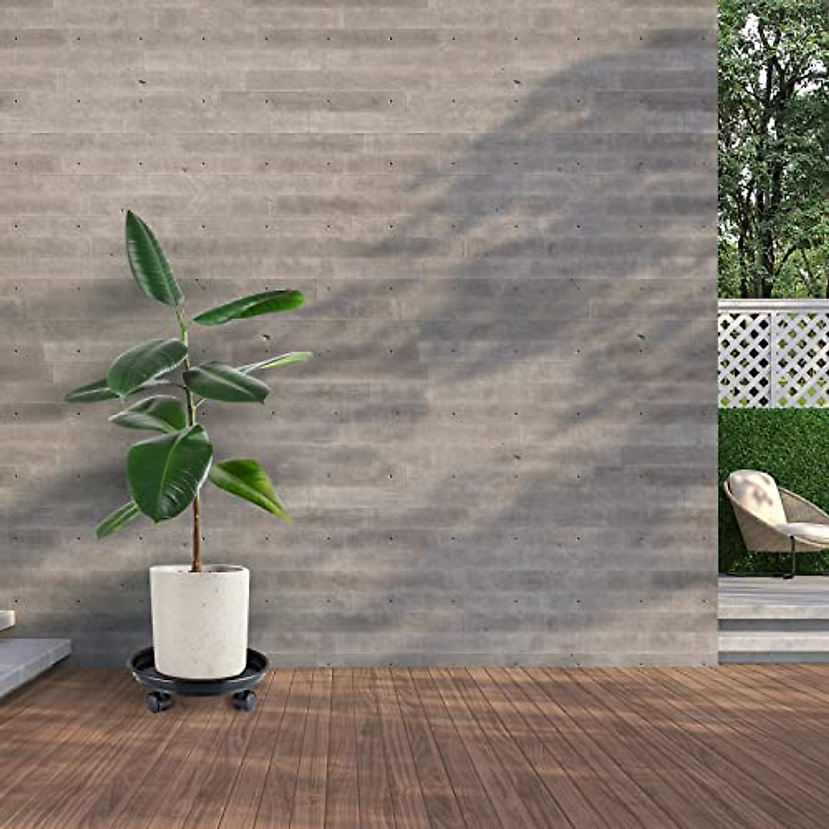 Skelang 4-Pack Plant Caddy 11.8 Inches, Plant Pallet with Brake Wheels, Plant Stand Roller for Indoor and Outdoor Heavy Duty Planter, Load Capacity 125 Lbs (Black)