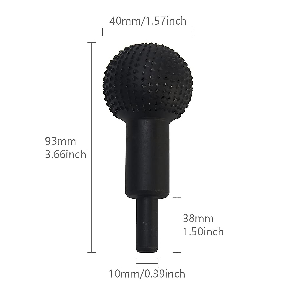 GEZICHTA Extreme Sphere Rotary Drilling Bits Grinding Head Rotary Grinding Head Woodworking Attachment Rotary Burr Grinding Head for Wood Marking, Carving, Engraving（40mm）(Black,Size:40mm)