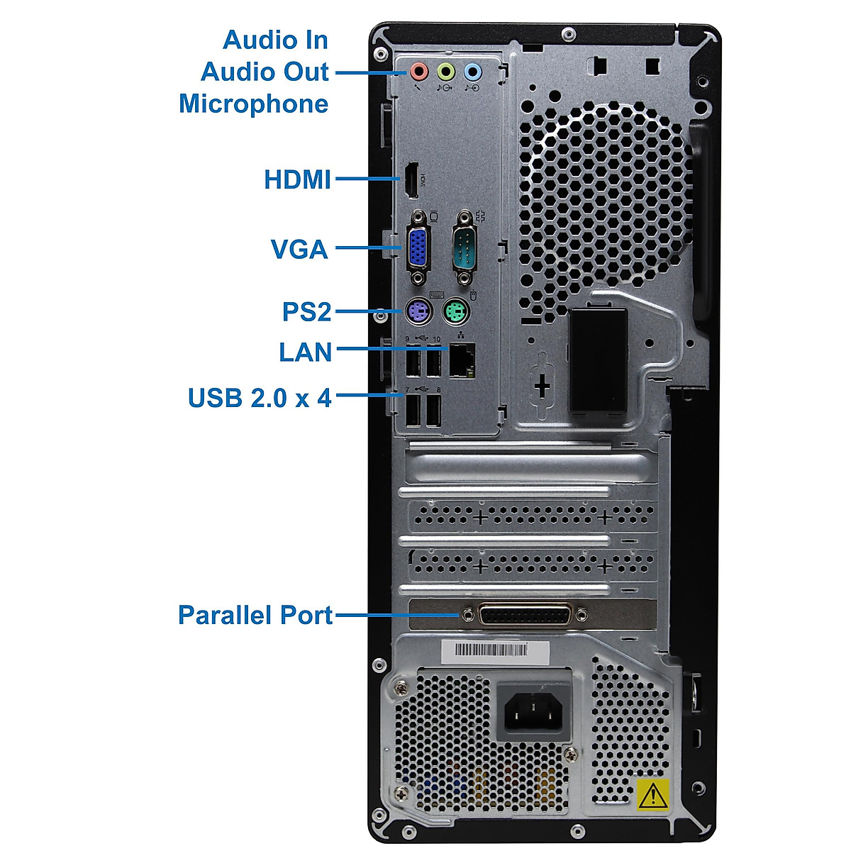Lenovo V50T Tower Desktop Computer, Intel i7-10700, 64GB RAM, 2TB NVMe SSD, 2 Monitor Support, HDMI, VGA, DVD-RW, Card Reader, Wi-Fi, BT- Windows 11 Pro, Black