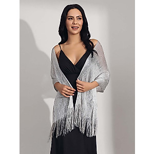 GORAIS Women Shawls and Wraps for Evening Dresses Wedding Scarf Formal Shrug with Rhinestone Buckle for Bride and Bridesmaids