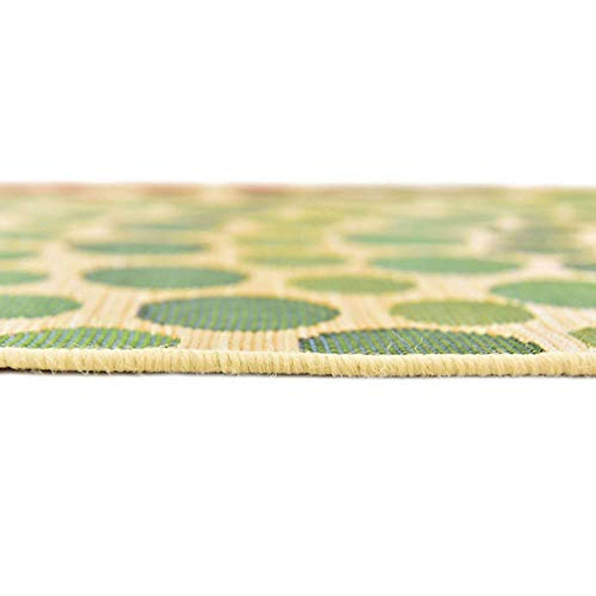 Unique Loom Outdoor Modern Collection Area Rug - Spark (2' x 6' 1" Runner, Beige/ Burgundy)