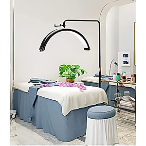 QQXX LED Floor Half Moon Lash Light Floor Lamp for Reading,Eyelash Extensions LED Floor Light，Lash Lamp,Adjustable Standing Lamp with Remote,Tattoo Light,Salon Cosmetic SPA Pmu Lamp , White