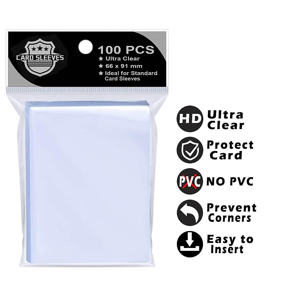 100PS Soft Clear Card Team Bag Protectors Sleeves for Card Game,Top Loader Fit for Magic Cards and Premium Cards and MTG,Baseball Card Sleeves
