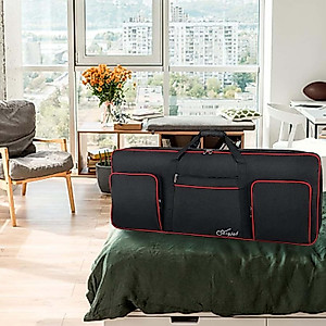 SNIGJAT 61 Key Keyboard Case Soft, Full Padded Piano Case with Handles and Adjustable Shoulder Straps, Waterproof Piano Keyboard Case with 3 Pockets for Accessories (Size: 39.5"x15.8"x4.8")