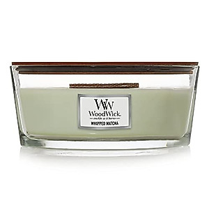 WoodWick Ellipse Scented Candle, Whipped Matcha, 16oz | Up to 50 Hours Burn Time