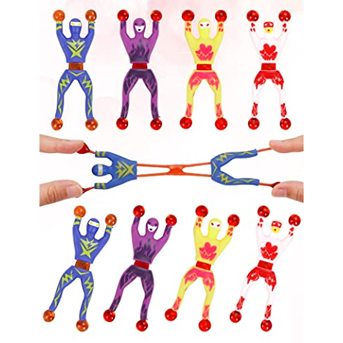 DG-Direct 28 Packs Valentine's Day Cards with Sticky Wall Climbing Men Ninja Toys, Kids Valentine Party Favor, Valentine's Day School Classroom Prizes, Valentine Exchange Gift