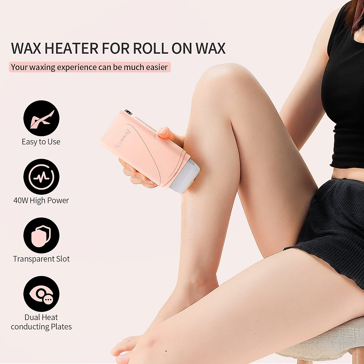 foreverLily Upgrade Wax Warmer for Hair Removal, Roll On Wax Heater, Depilatory Wax Warmer Machine for Men Women, New Dual Heat-conducting Plates