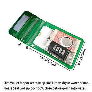 EMSEEK Waterproof Wallet Waterproof Car key Fob Holder Pouch Surf Dry case For Key Cash Cards ID Driver License(Green)