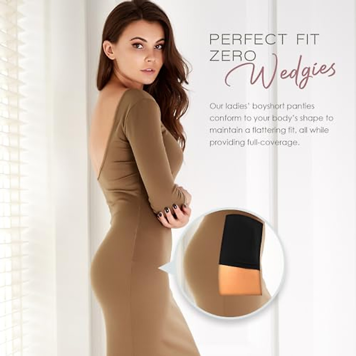 Alyce Ives Womens Seamless Boy Short Panties, Boyshort Boxer Briefs-12 Pack