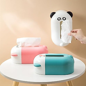 WISELADY Cute Bear Shape Wall Mounted Tissue Box, Cartoon Shape Tissue Box, Suitable for Bathroom Vanity, Bedside Table, Office, Kitchen (Brown,Medium)