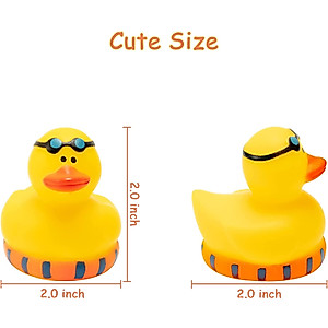 Haooryx 20Pcs Summer Beach Rubber Duckies Float Bathtub Ducky Swimming Pool Toys Summer Theme Novelty Funny Squeeze Ducks for Kids Birthday Party Favors Prize Rewards Baby Shower Bath Toys Decoration