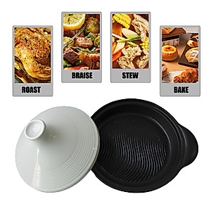 Xgxoz Tagine Pot for Cooking, Cooking Pot Casserole Pan with Enameled Cast Iron Base And Ceramic Cone-Shaped Lid, High-Quality Cookware, Non Stick Chemical Free