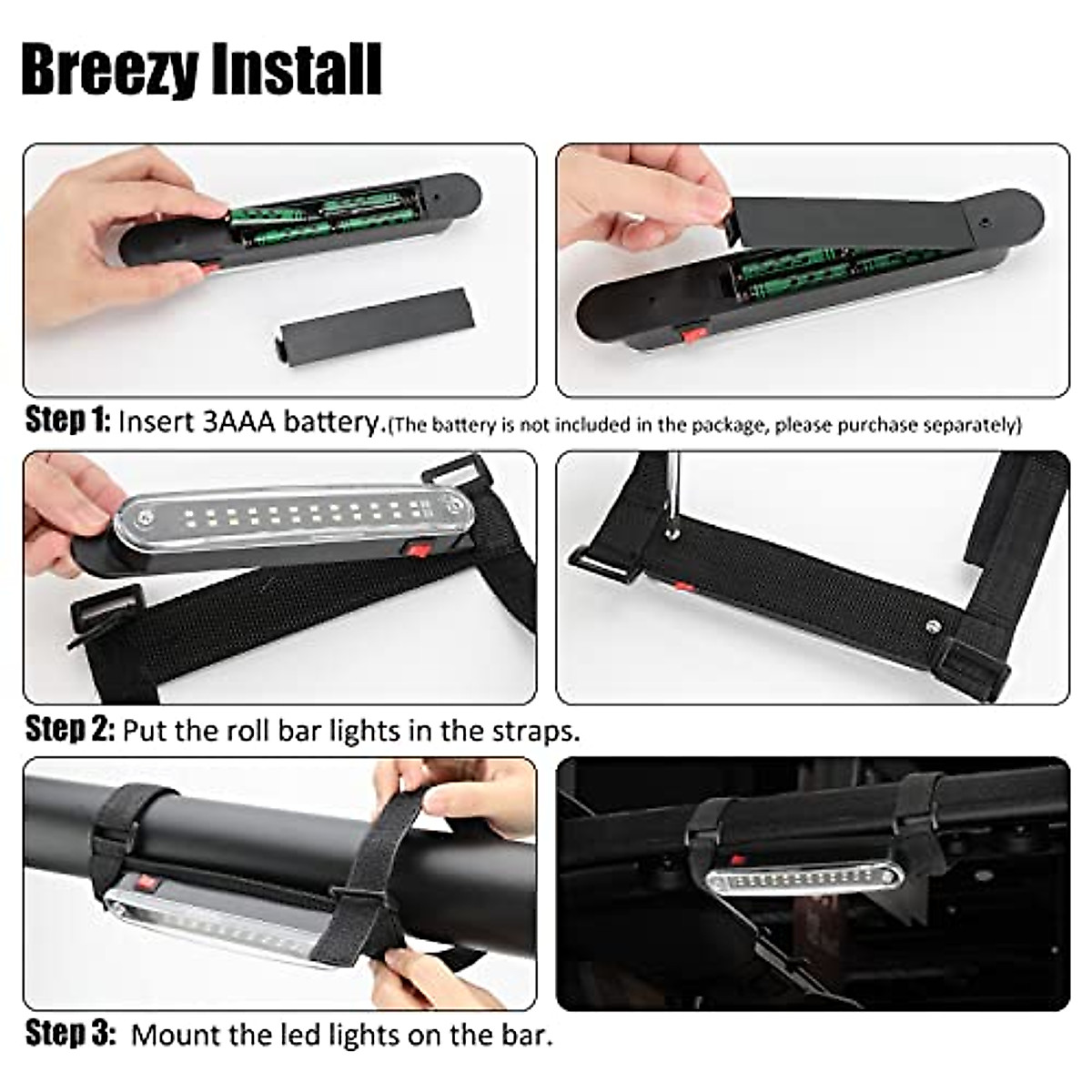 SUNPIE UTV Interior Light Universal UTV Dome Lights w/24 Chips Compatible with Polaris RZR/Ranger/General Honda Talon/Pioneer Kawasaki Mule/Teryx Can Am White and Green, 2PCS