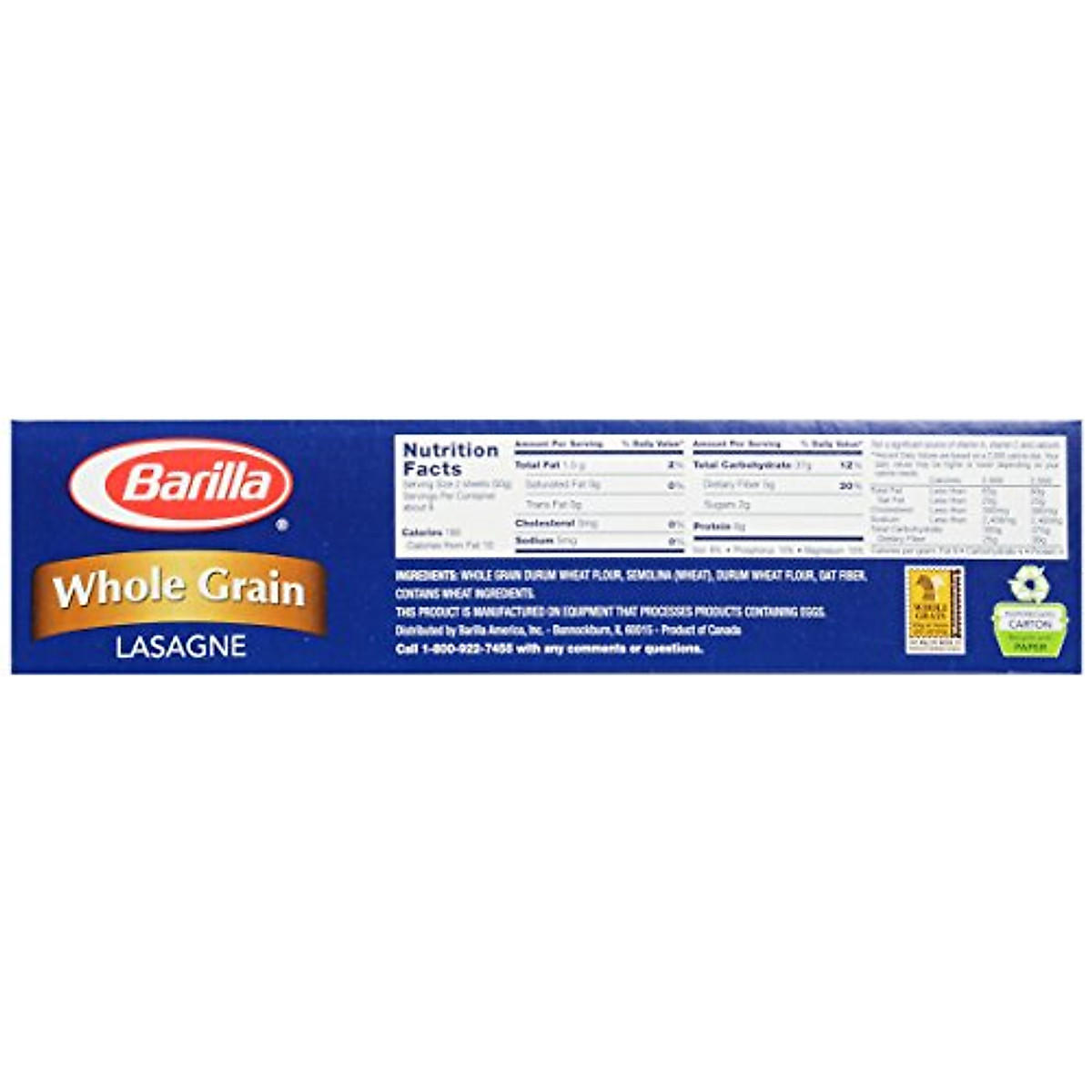 Barilla Whole Grain Wavy Lasagne Noodles, 13.25 oz