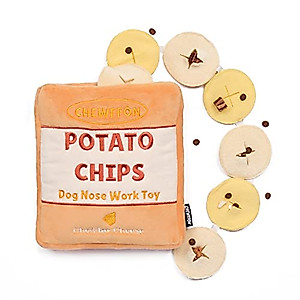CHEWFFON Dog Toys, Dog Puzzle Toys, Interactive Dog Toys, Enrichment Snuffle Crinkle Toy, Treat Puzzle Toys for Boredom and Stimulating, Nose Work Potato Chips Dog Toy for Small, Medium and Large Dogs