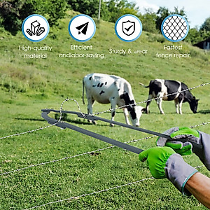 Fence Fixer, Iron Garden Fence Fixer Repair Tool Barbed Wire Fence Stretcher Tool Barbed Wire Tightener Tightening Repair for Garden Fence