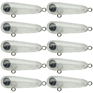 10PCS Unpainted Lure Blanks 2.09g 3.4cm Crankbait Simulation Blank Body Clear Hard Baits Trout Salmon Minnow Lure Popper Lures Topwater Freshwater 8427