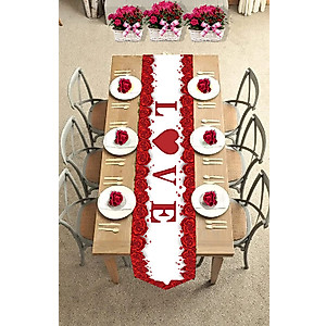 Crazy Man Valentine's Day Red Heart Table Runner & Covers