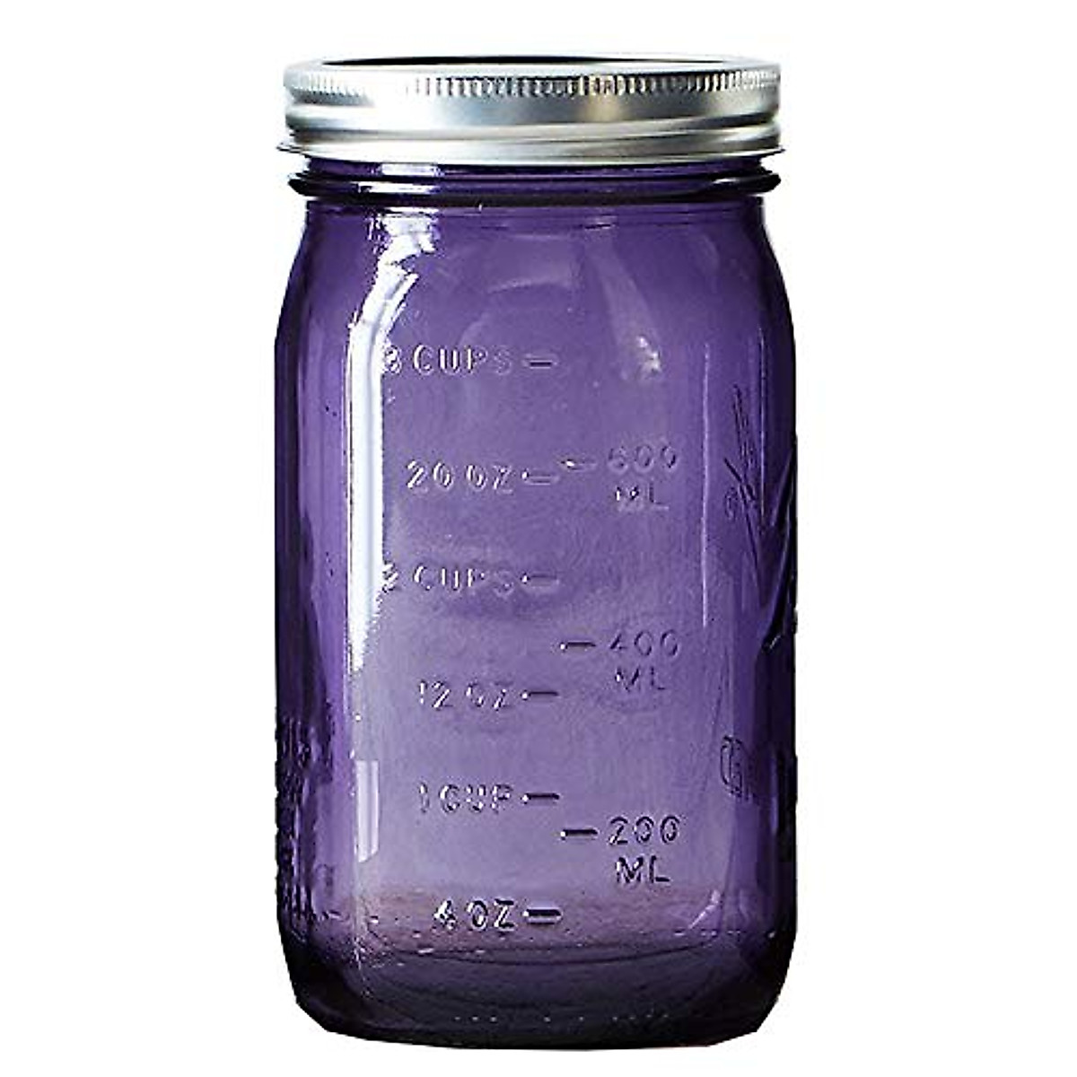 Ball Jar with Lid and Band - Pick Your Size and Color (Purple, Wide Mouth Quart - 32 oz.)
