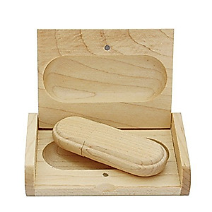Maple Wood USB Flash Drive with Wooden Box U Disk Memory Stick Pen Drive (2.0/128GB)